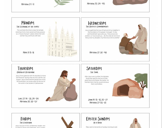 LDS Easter Week Printouts (holy Week) - Etsy