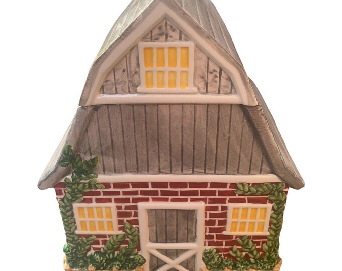 Vintage 1998 Cracker Barrel Cookie Jar ~ BRICK COTTAGE ~ 10" Tall - Etsy