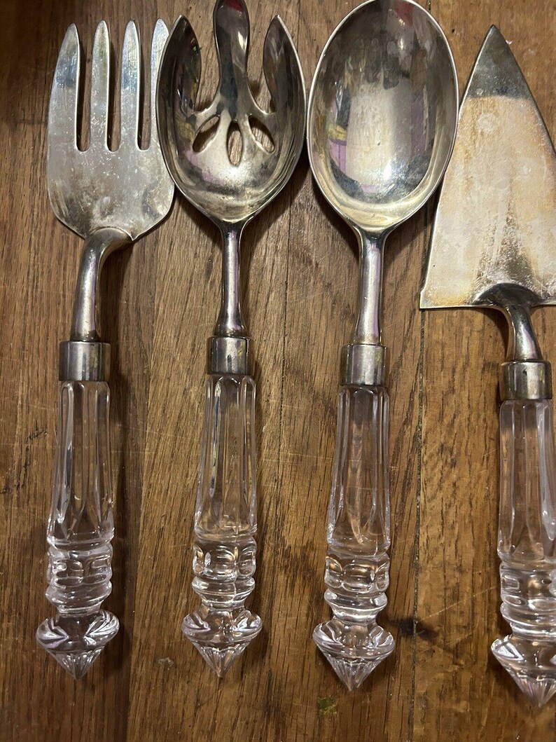 Godinger Shannon Crystal 5 Piece Crystal Handled Utensil Serving Set - Etsy
