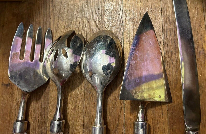 Godinger Shannon Crystal 5 Piece Crystal Handled Utensil Serving Set - Etsy