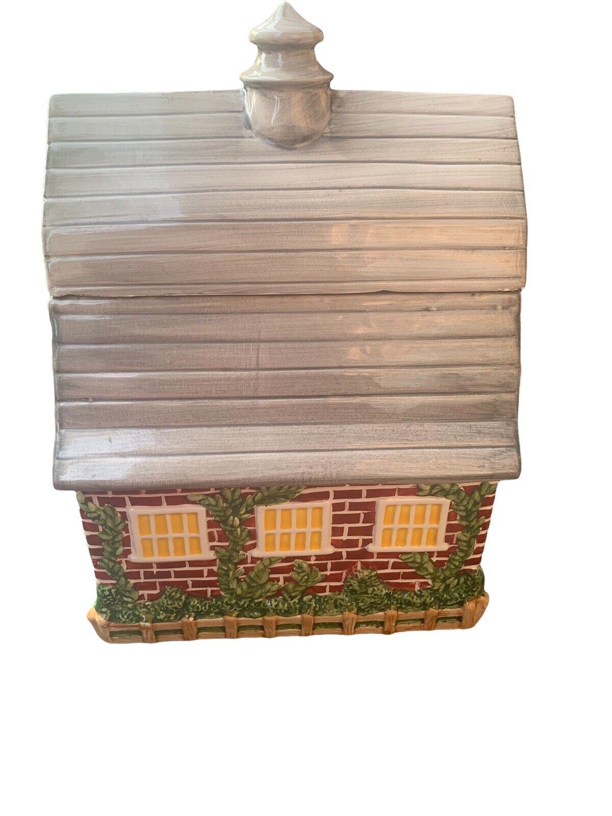 Vintage 1998 Cracker Barrel Cookie Jar ~ BRICK COTTAGE ~ 10" Tall - Etsy