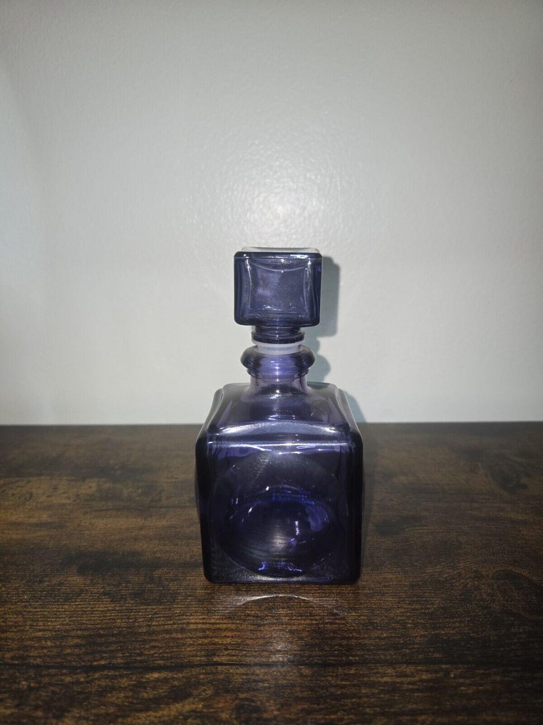 Perfume Bottle Empty Made in Spain Blue Square Bottle - Etsy