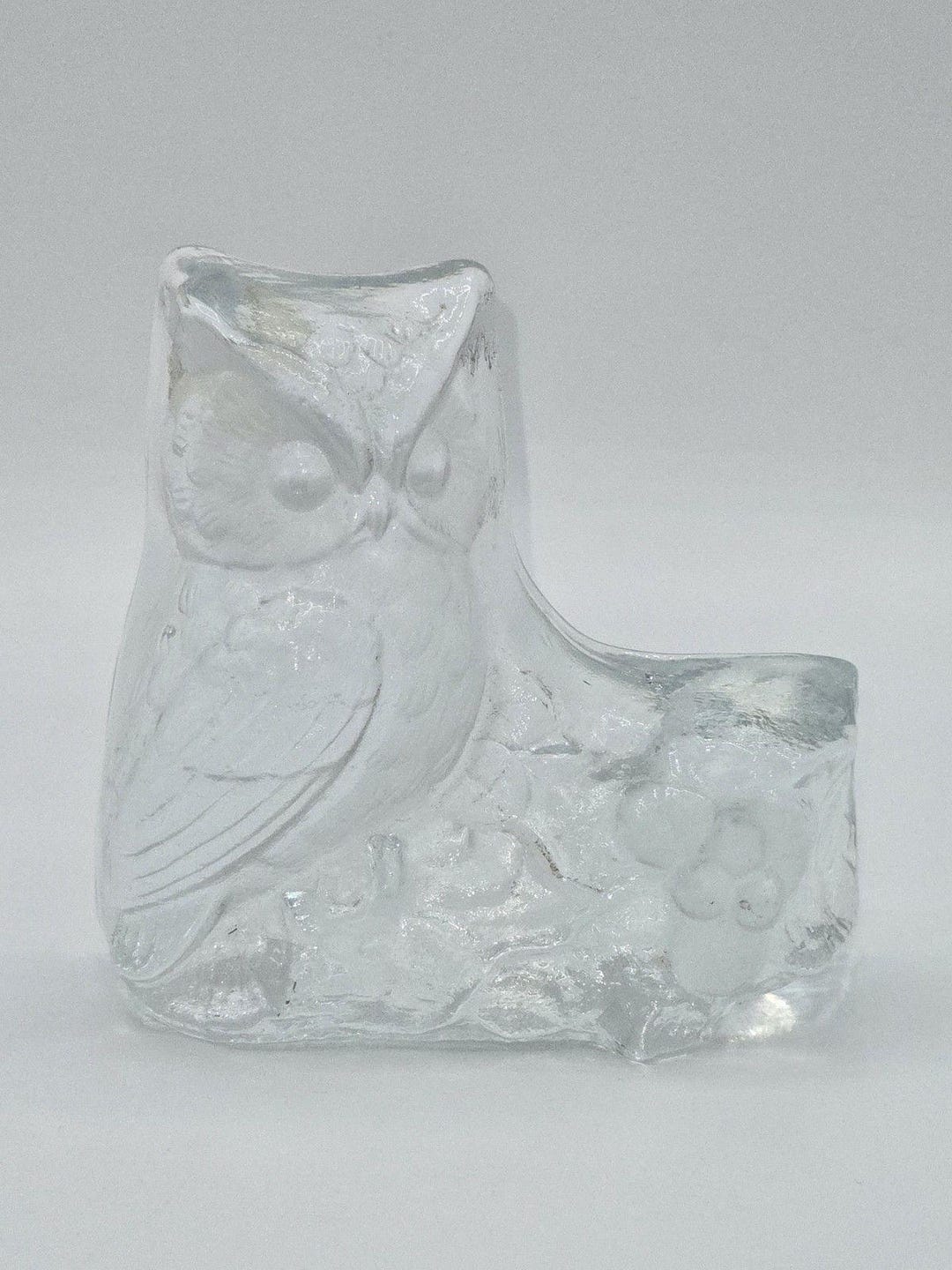 Viking Glass Vintage Clear Crystal Owl Paperweight - Etsy