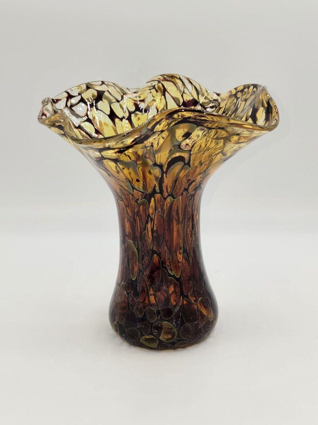 Glass Eye Studio Hand Blown Turtle Shell Confetti Glass Vase 6" - Etsy