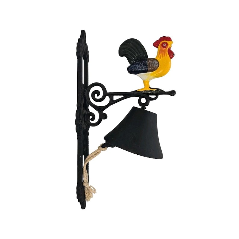 Vintage Large Cast Iron Rooster Farmhouse Dinner Bell 13-3/4" - Etsy