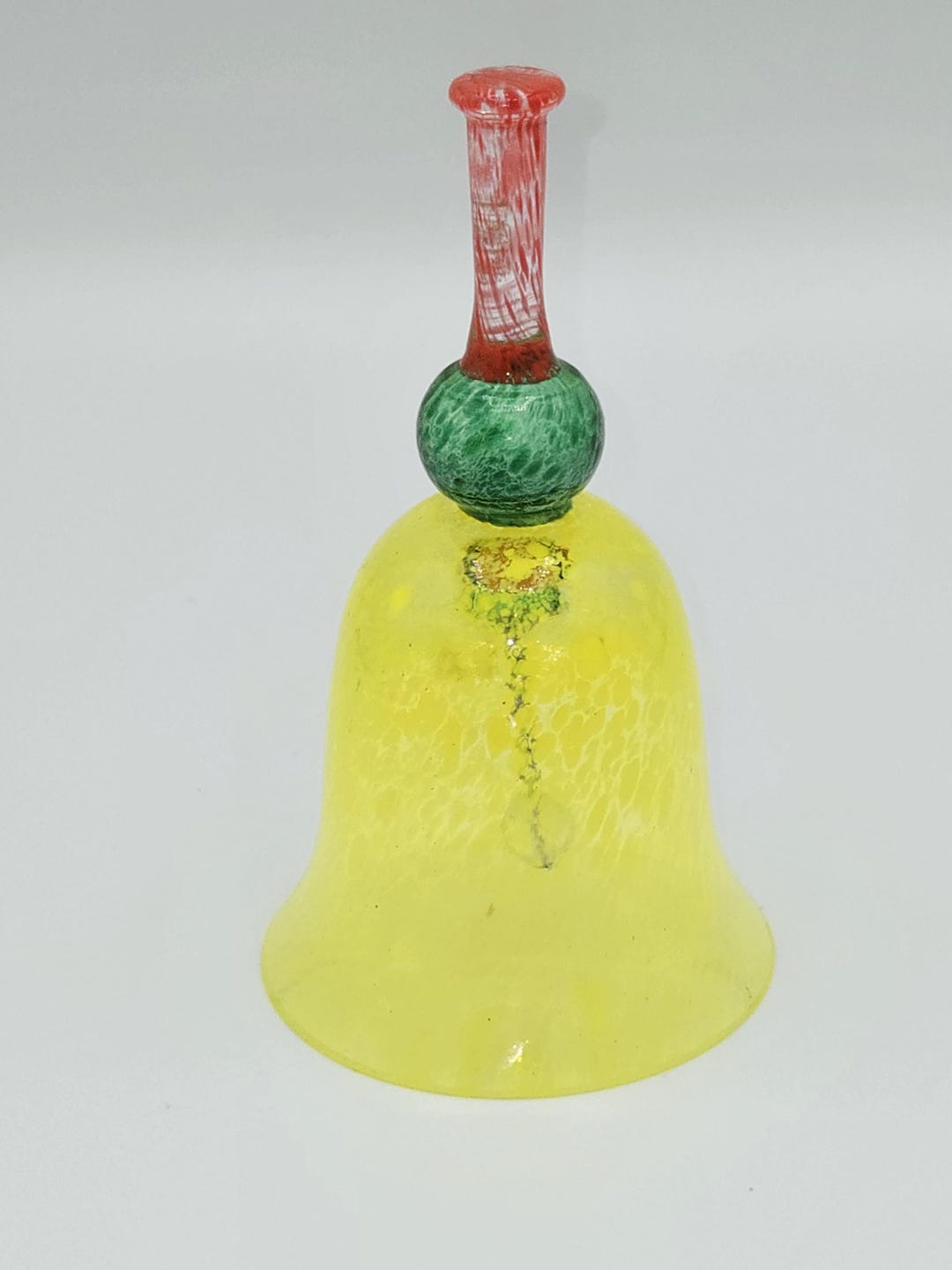 Czech Yellow Selenium Art Glass Bell 5" Vintage - Etsy