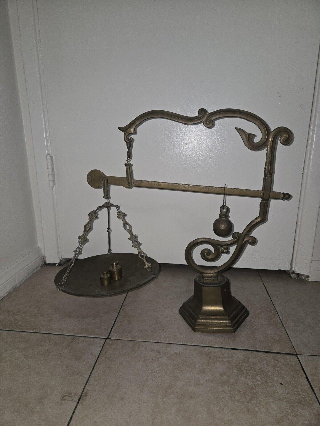 Antique 1900's French Brass Balance Scale 2 Weights Marked MDCV - Etsy