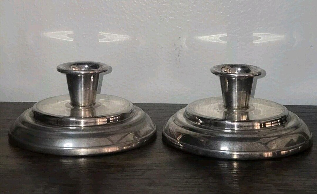 Rare Vintage TOWLE Silverplate 5 Candlestick Colonial Candle Holder Set ...