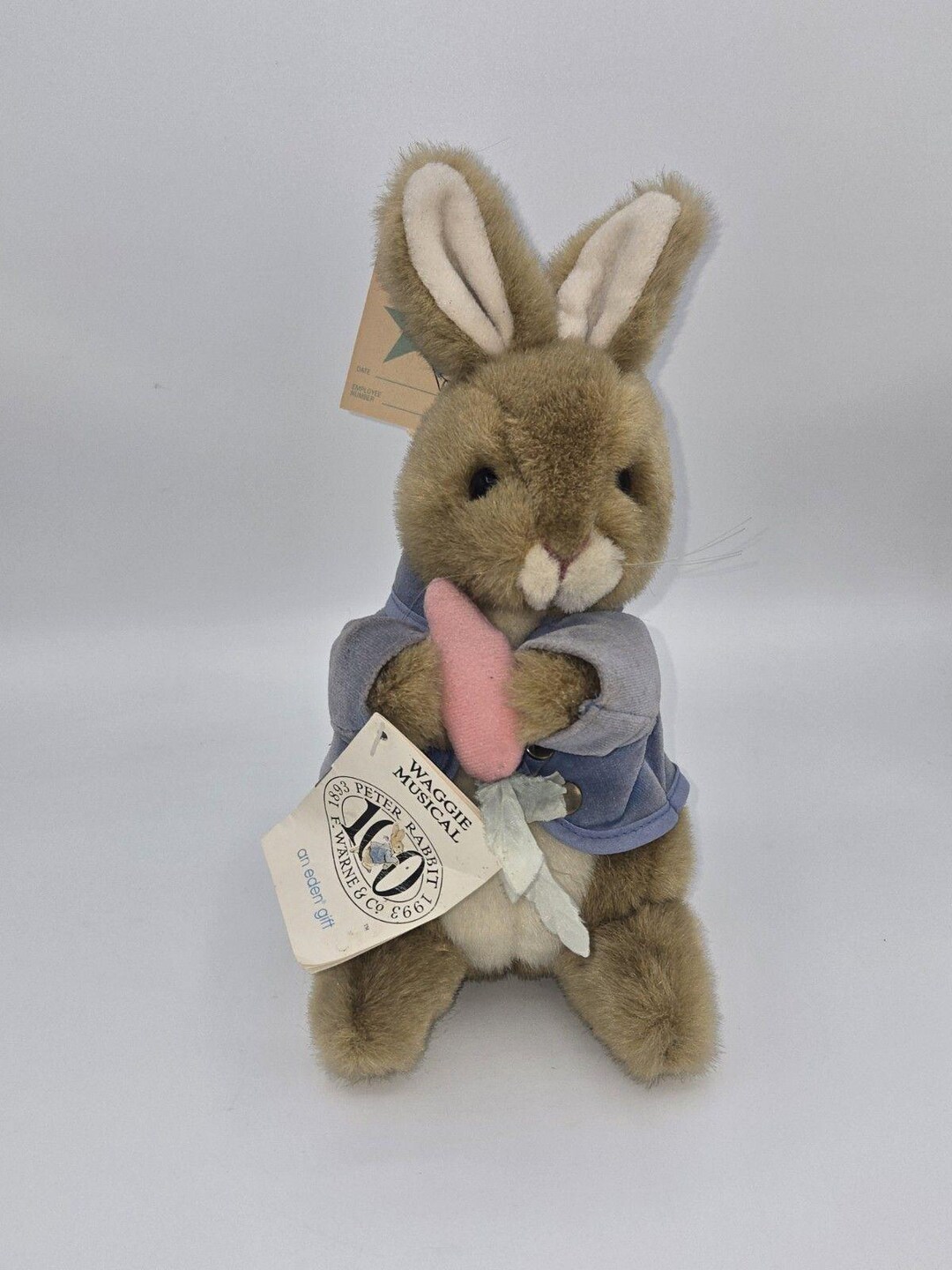 F. Warner & Co Waggie Musical Peter Rabbit Plush 1993 - Etsy