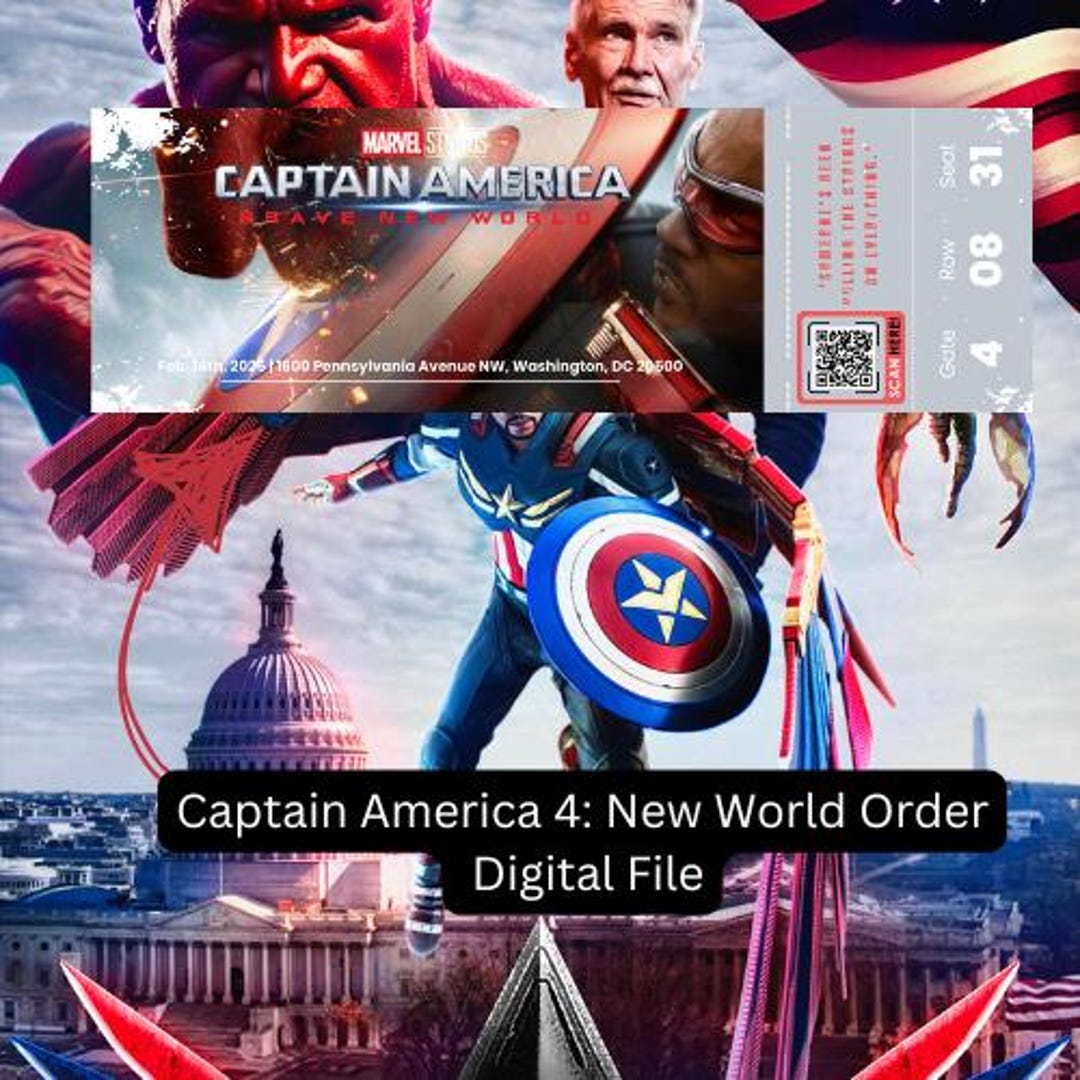 Captain America 4: New World Order Movie Ticket Stub Digital Download ...