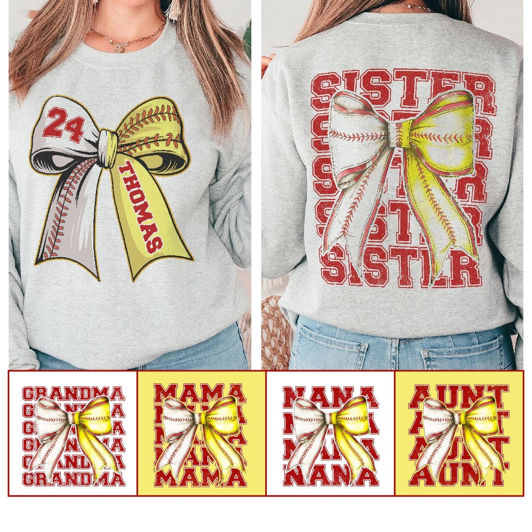 Customized Ballers Coquette Bow PNG, Custom Name and Number Png ...