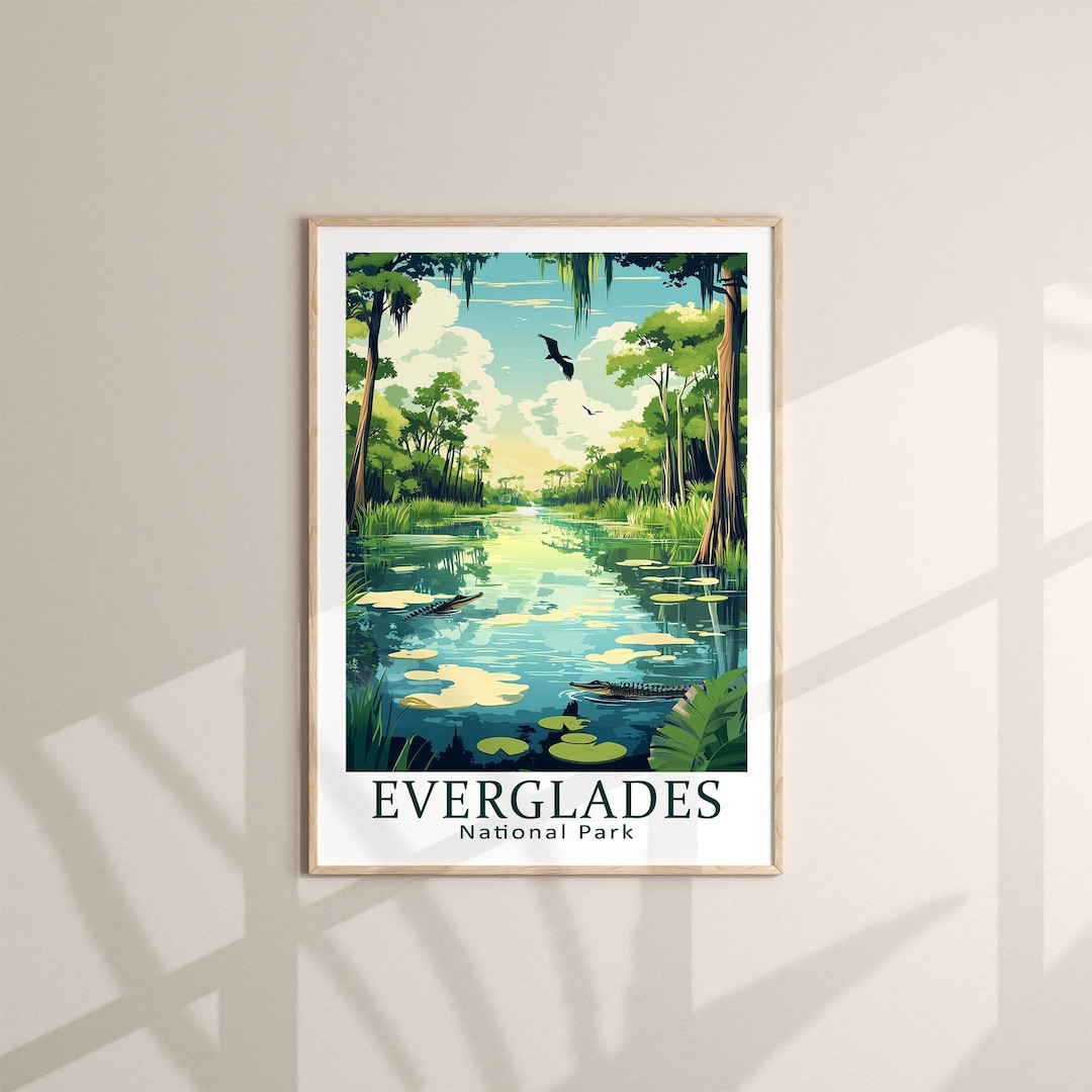 Everglades National Park Poster PNG File, US National Park Prints ...