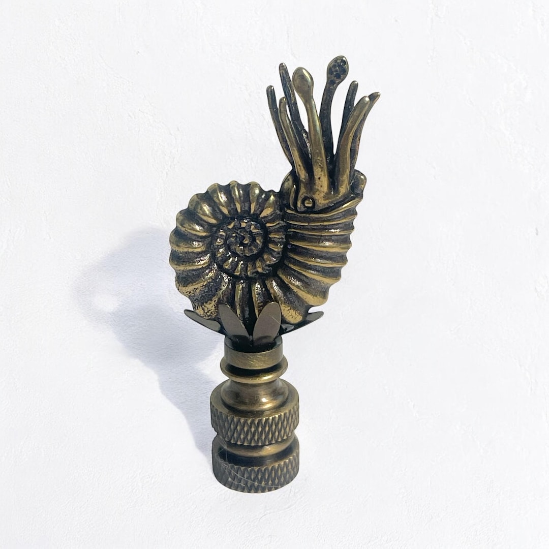 Nautilus Lamp Shell Finial Antique Brass 2.5" Beach Cottage Decor - Etsy
