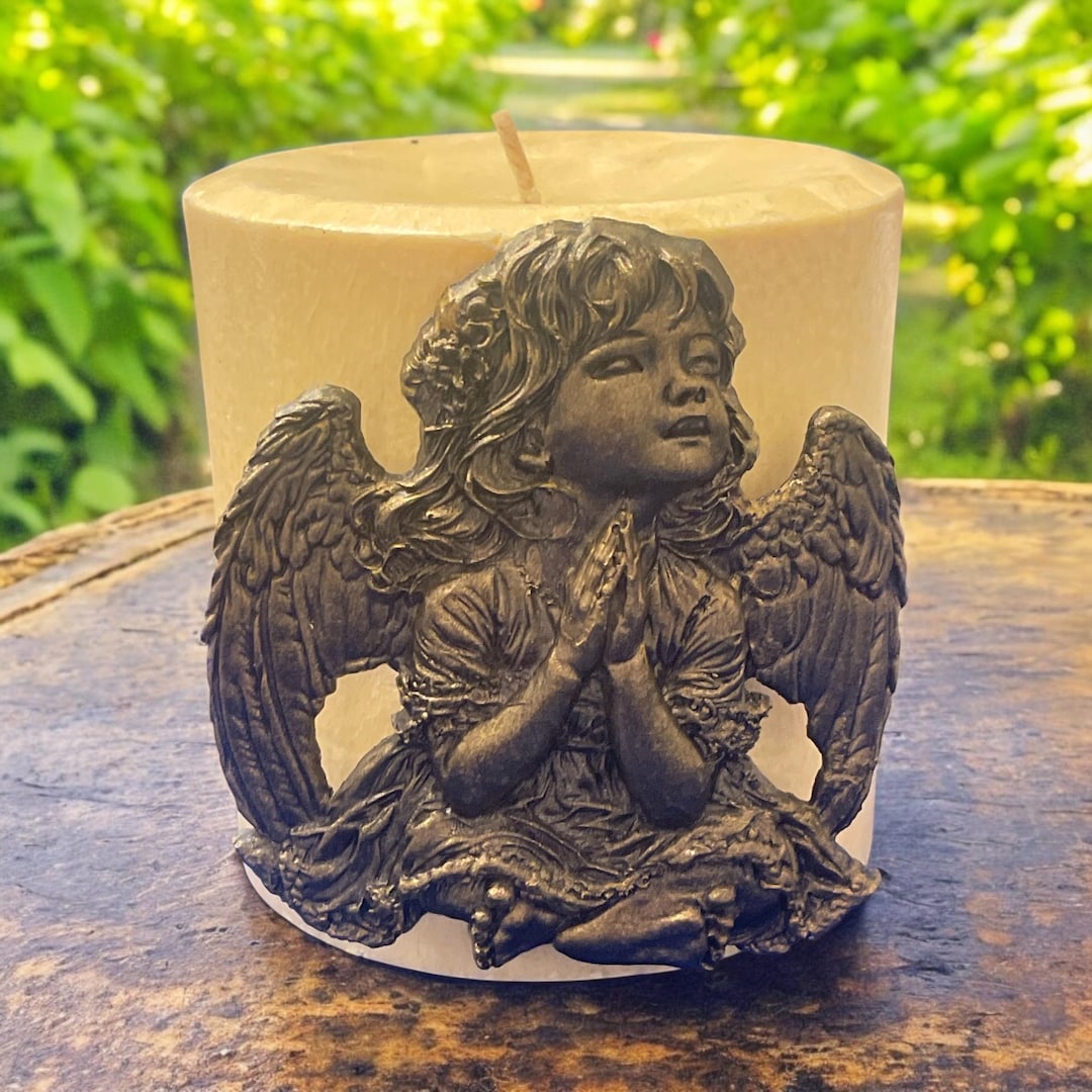 Praying Angel Cherub Decorative Candle Pin for Pillar Wax or LED Candle ...