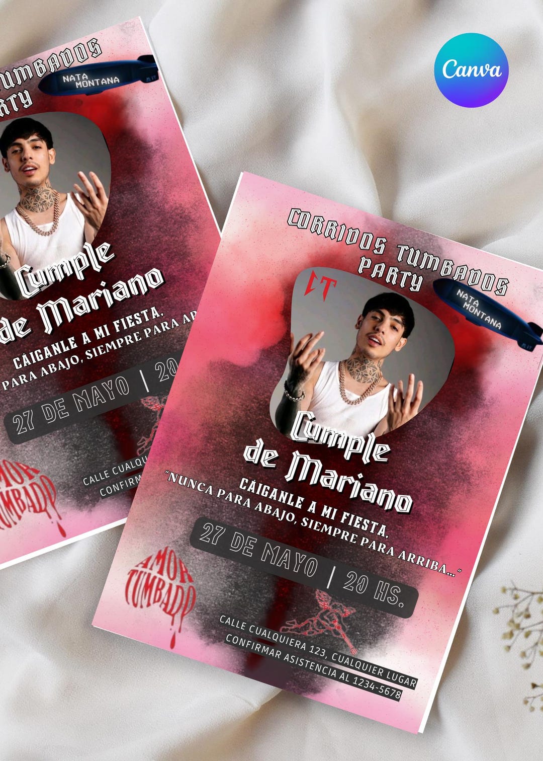Invitation Editable Corridos Tumbados Natanael Cano Party - Etsy