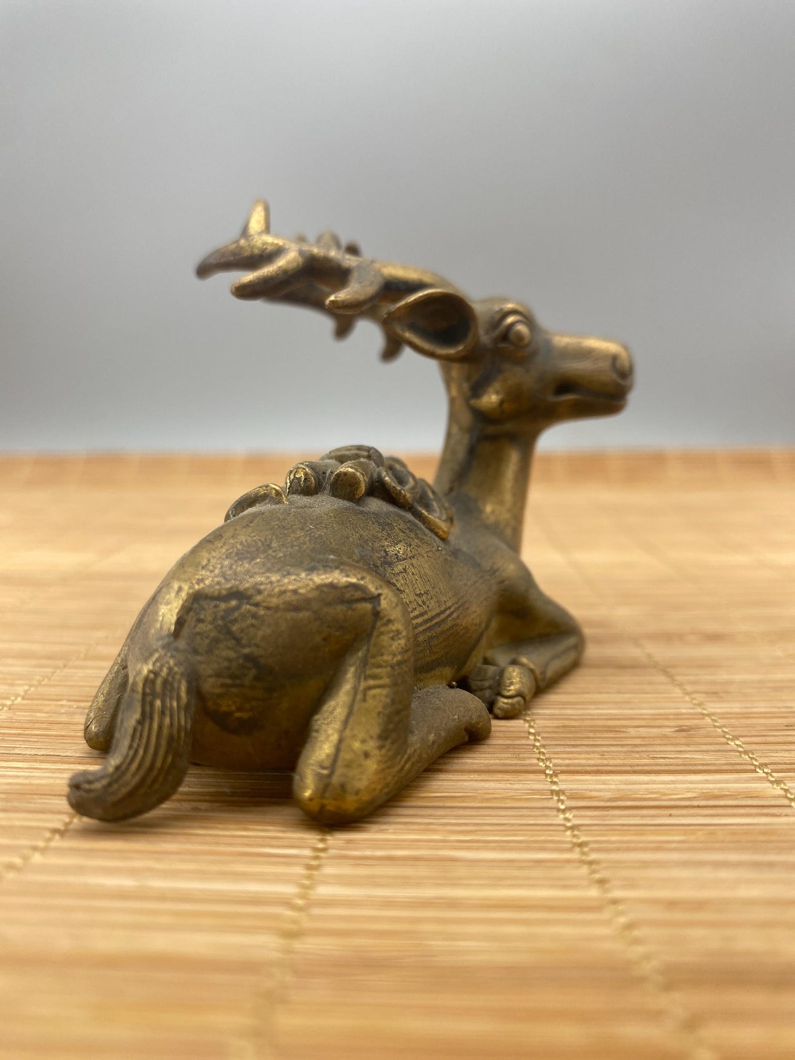 Handcrafted Reclining Deer Statue, Exquisite Brass Sculpture, Desktop Ornament, Home Decor ...