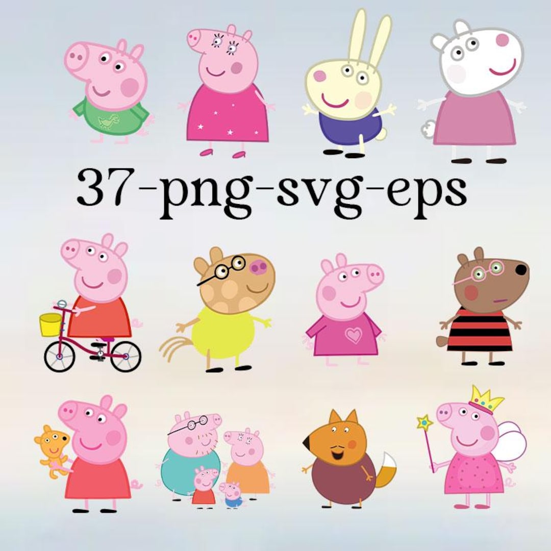 Vibrant Peppa Pig Character Illustration HD PNG Image - Etsy
