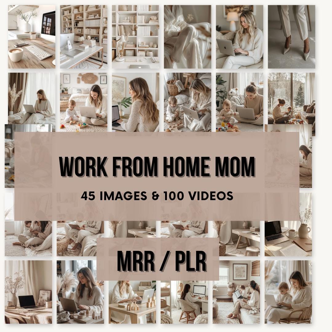 Work From Home Faceless Mom Photos & Videos MRR PLR 45 Stock Photos 100 ...