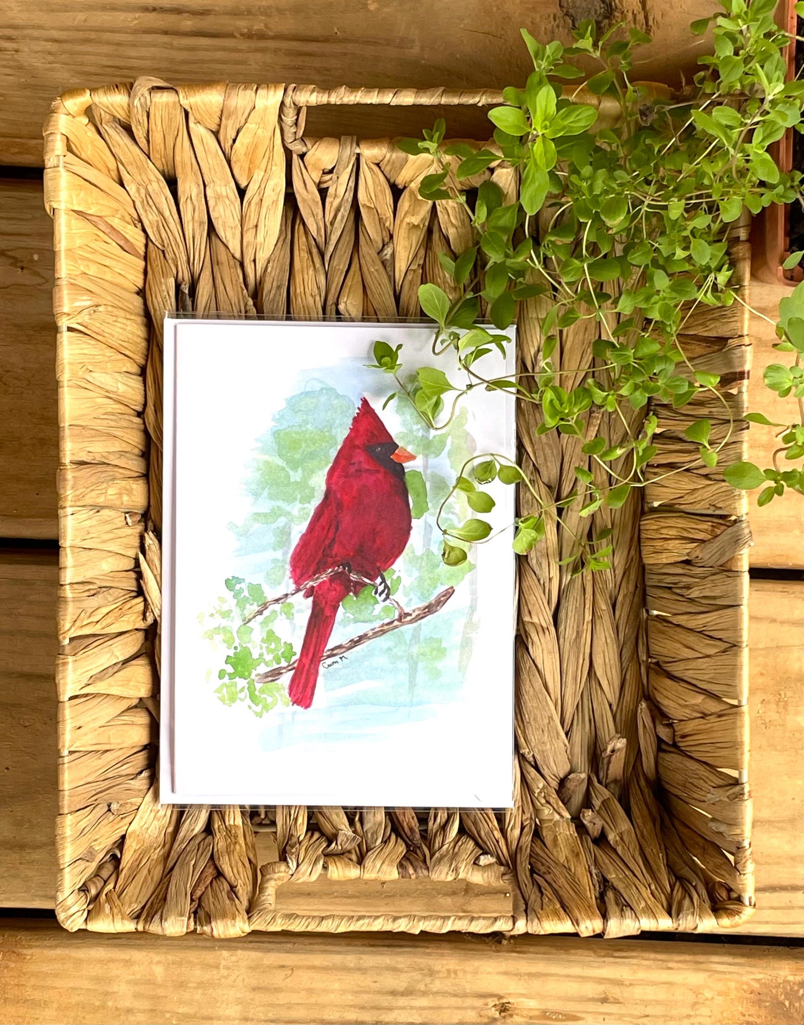 Original Hand Painted Watercolor Greeting Card Cardinal Birthday ...