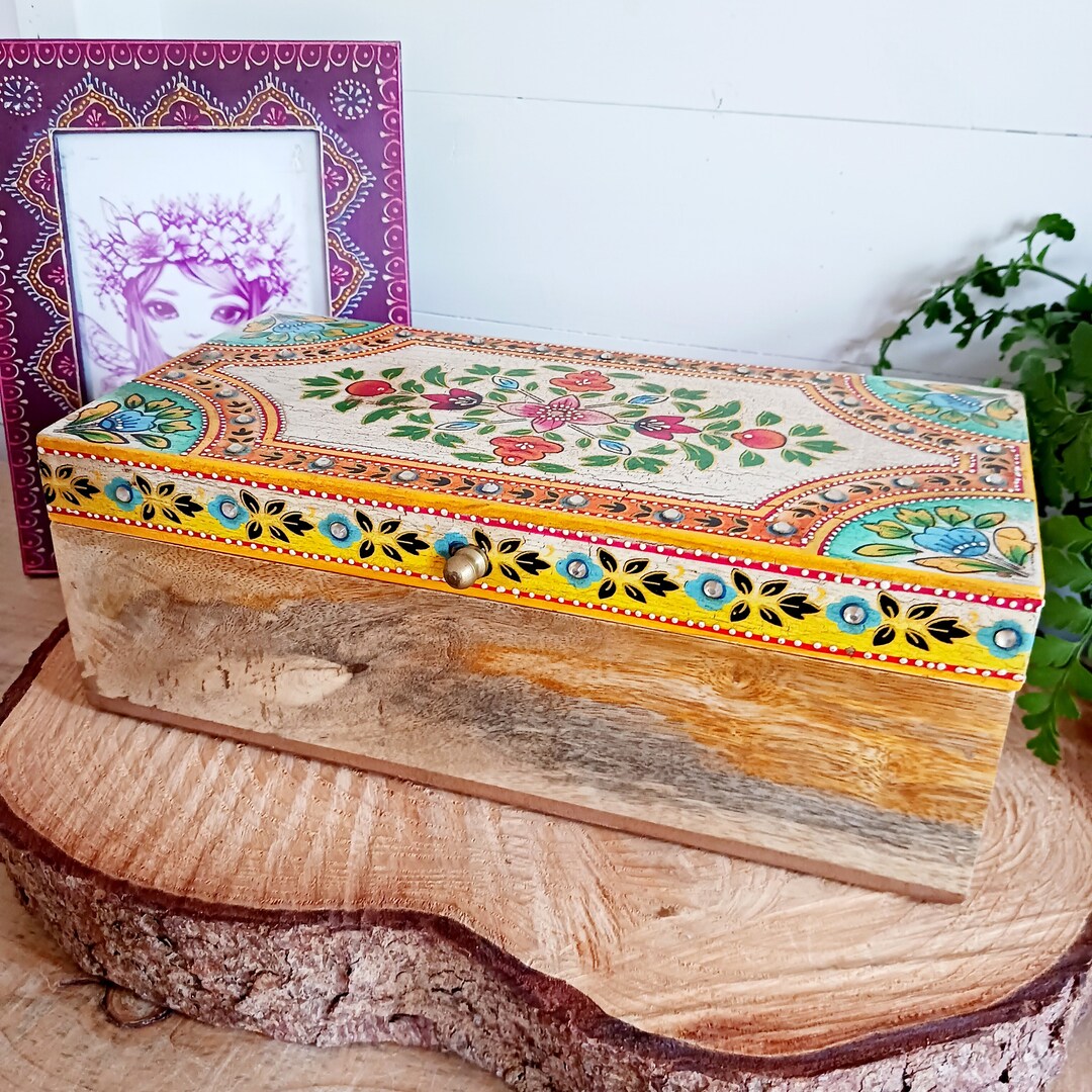 Zaha Hand Painted Indian Jewellery | Trinket Box | Large - Etsy