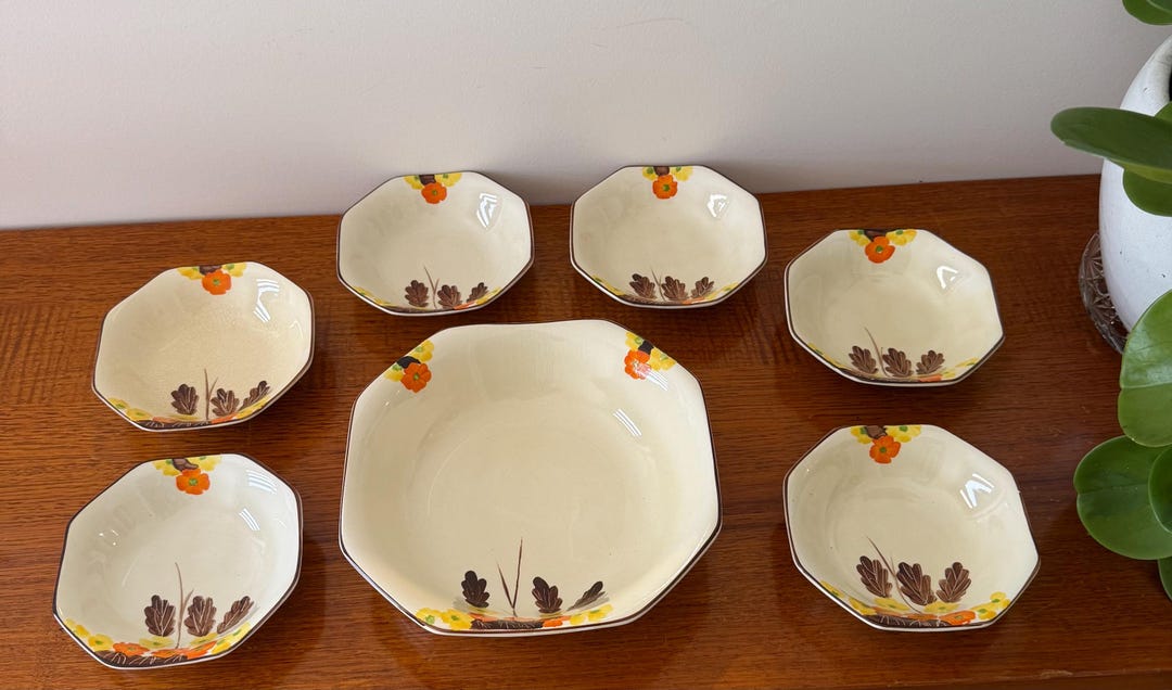 Vintage 1930s Art Deco Empire Ware Bowl Set, Cambridge Handcraft - Etsy ...