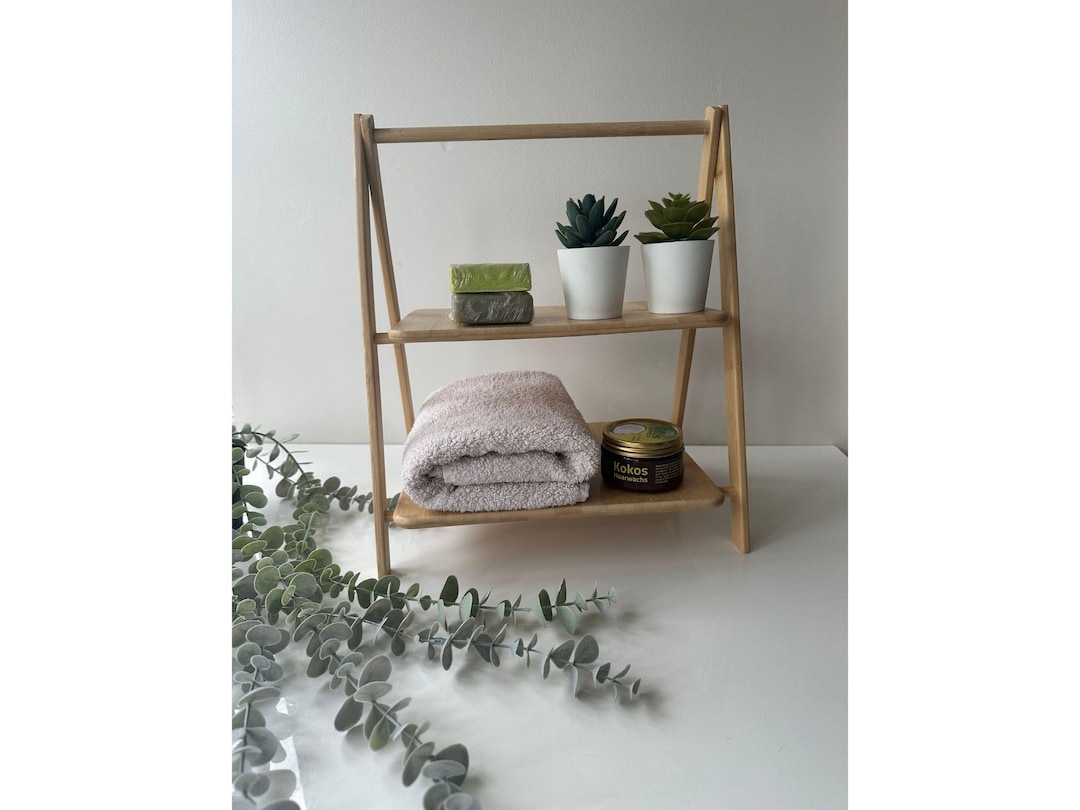 Wooden Two-tier Shelf Organizer, Minimalist Storage for Bathroom and ...