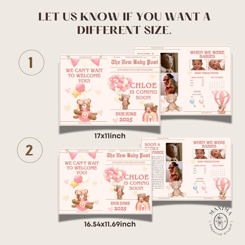 Newspaper Baby Announcement Template, Newspaper Baby Reveal, Baby ...