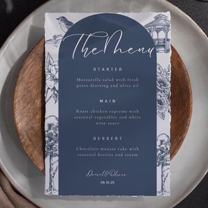 Vintage Wedding Menu Template, Classic Editable Menu Sign, Elegant ...