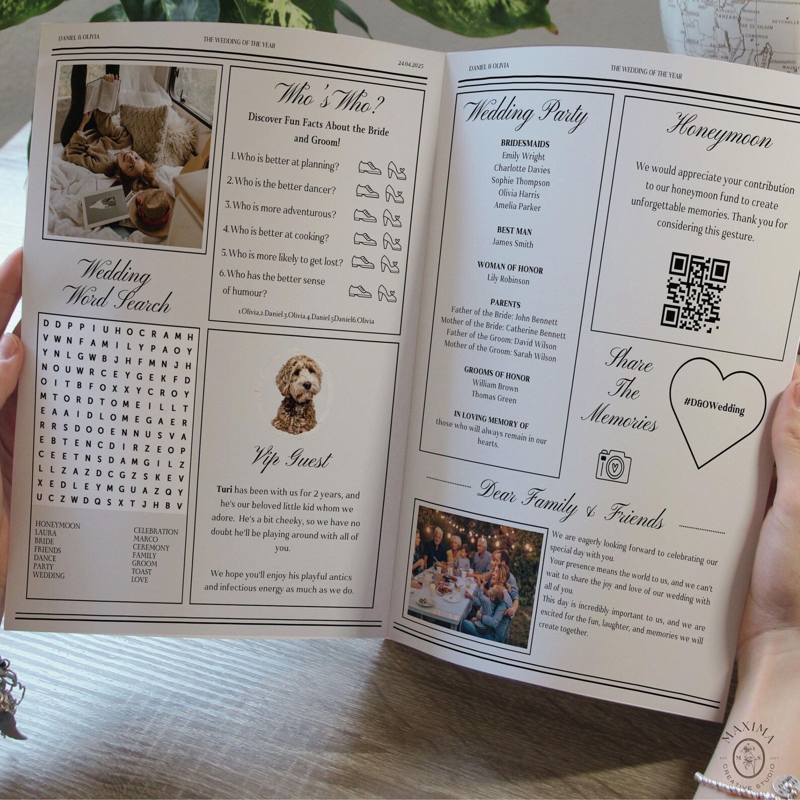 Newspaper Wedding Program Template, Newlywed Times Newspaper, Wedding ...