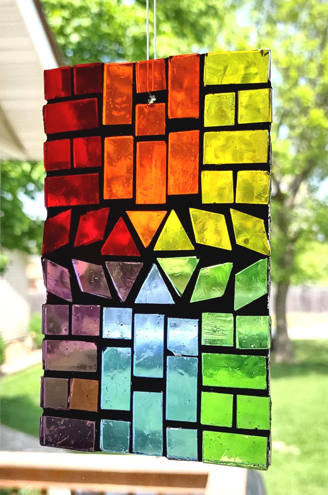 V is for VITAL! - Original Rainbow Design Glass Mosaic Suncatcher - Etsy