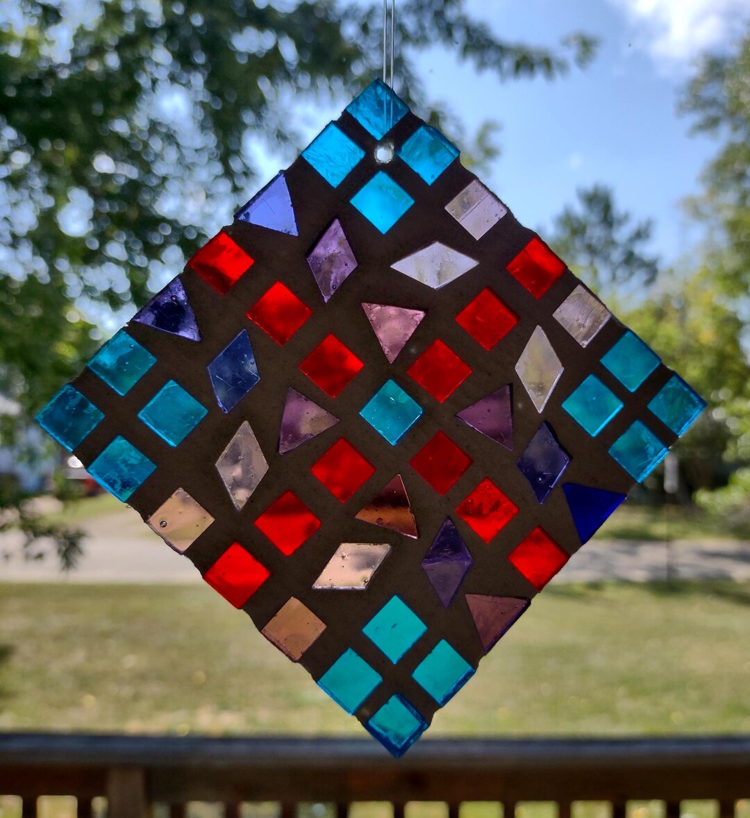 Dove in a Window - Glass on Glass Mosaic Suncatcher - Etsy