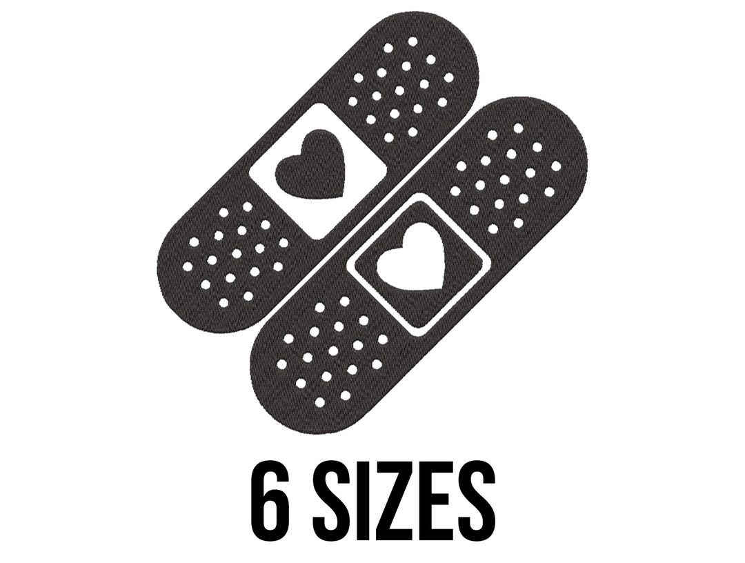 Band Aid With Heart Bundle Embroidery Design - Bandage With Heart ...
