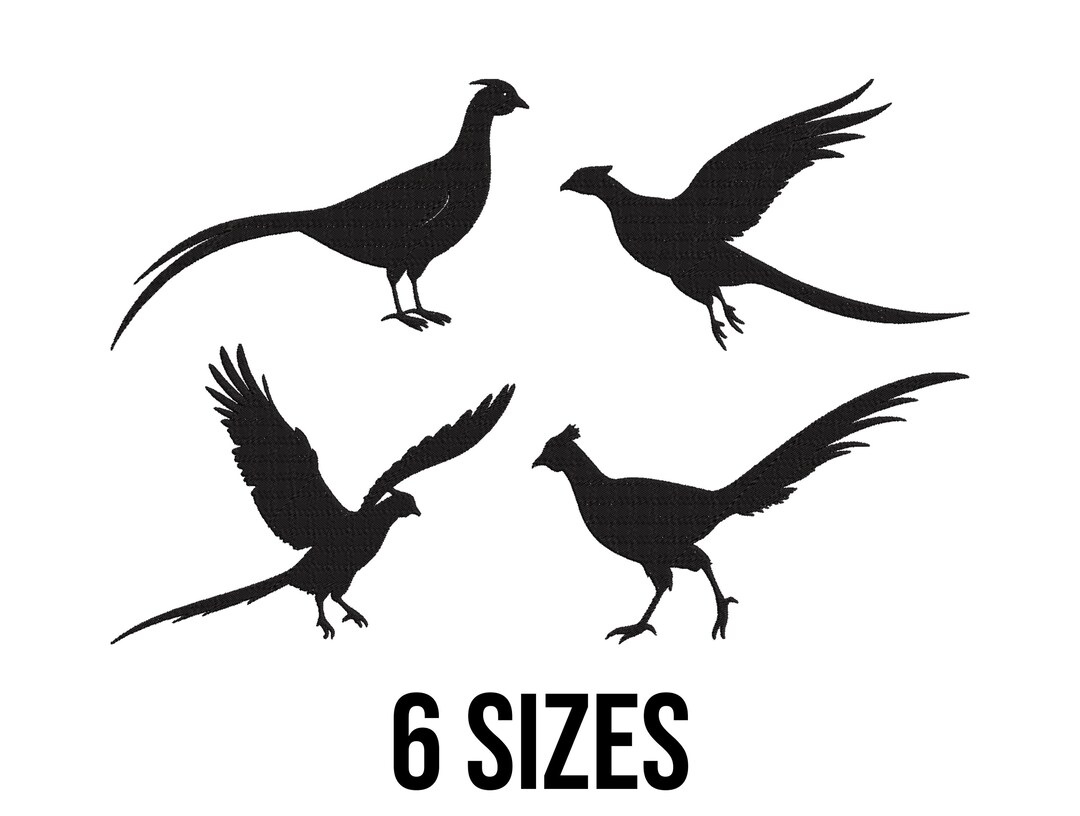 Bundle of Pheasant Embroidery Design - Pheasant Silhouette Embroidery ...