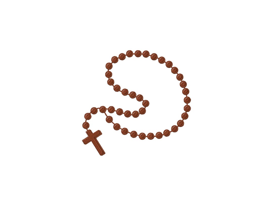 Rosary Prayer Machine Embroidery Design - Christian Cross Heart Designs ...