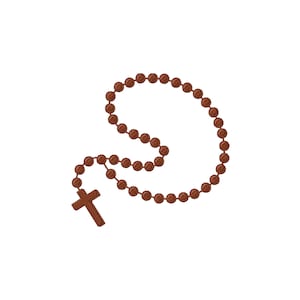 Rosary Prayer Machine Embroidery Design - Christian Cross Heart Designs ...