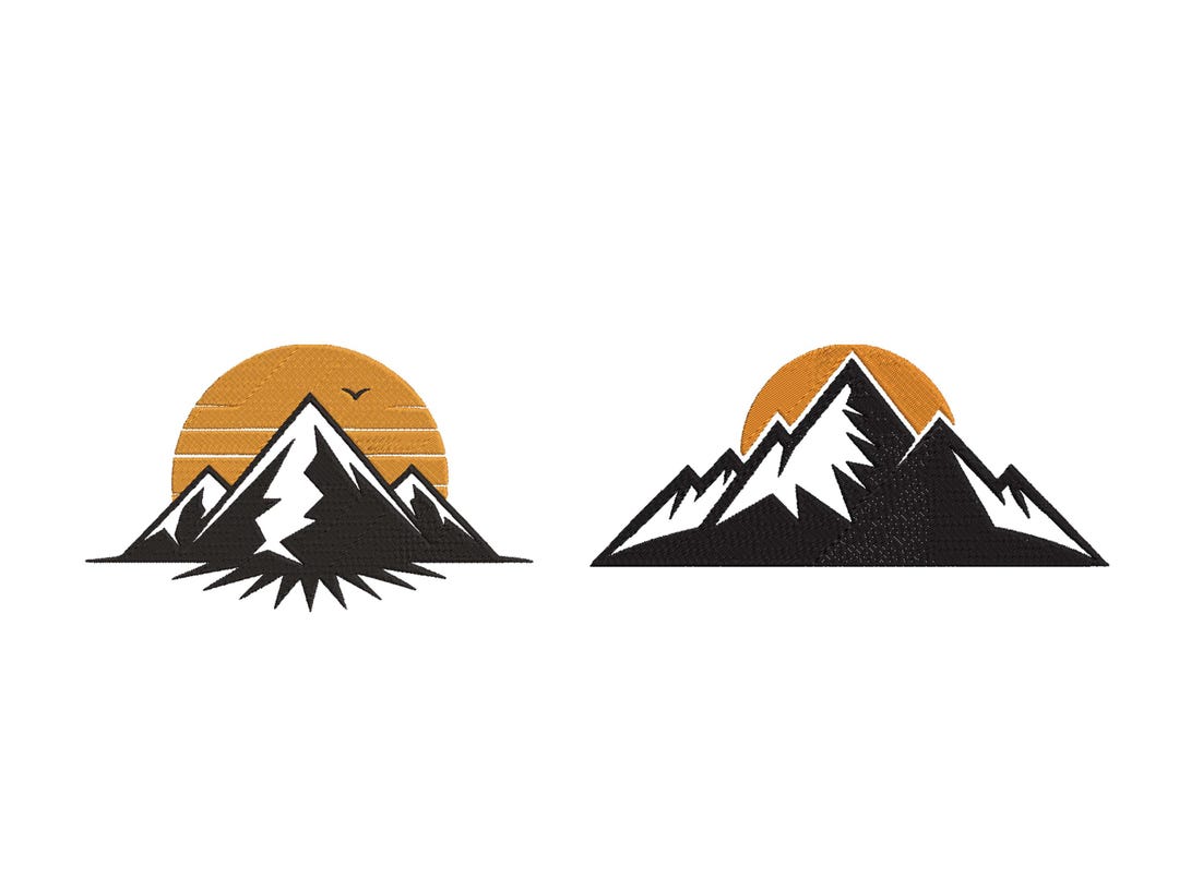 Mountain Sunset Machine Embroidery - Sunset Digital Design File ...