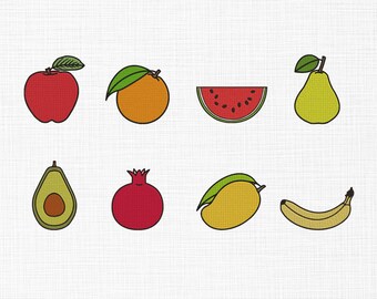 Fruits Bundle Embroidery Design Fruits Embroidery Design Summer ...