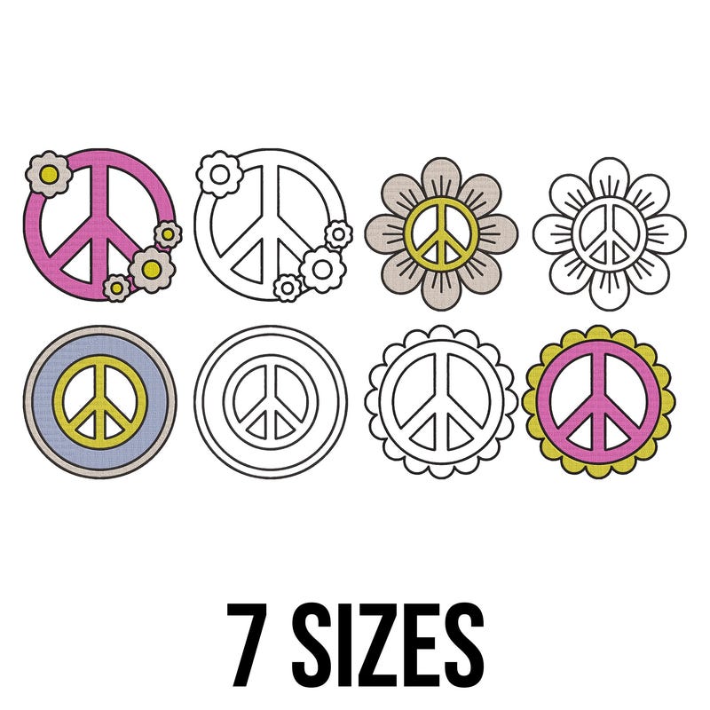 Peace Sign Applique - Etsy