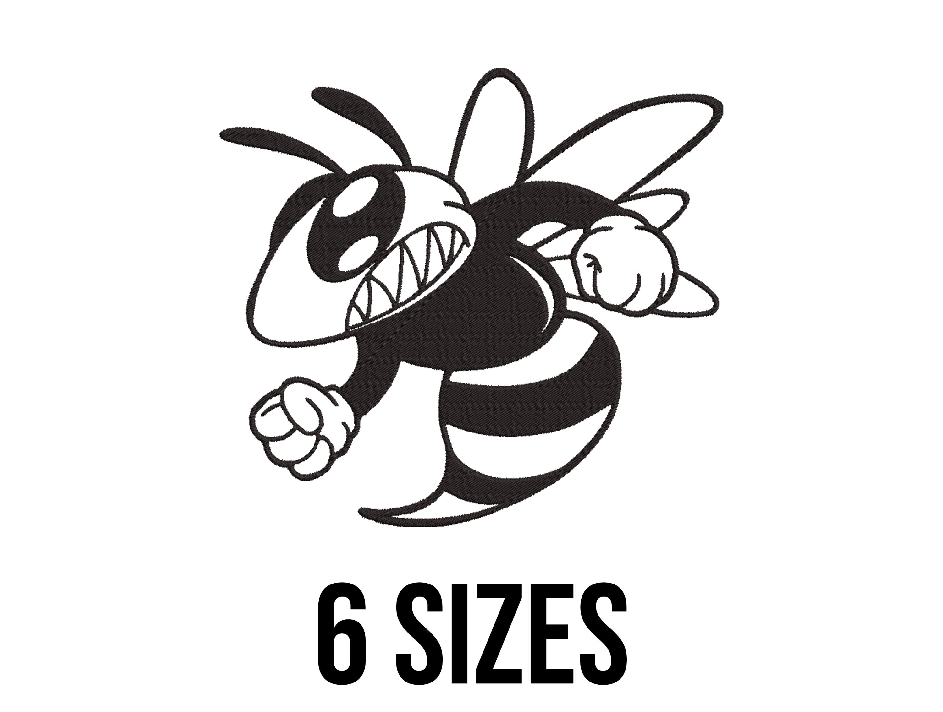 Hornet Embroidery Design - Hornet Mascot Embroidery Design - Wasp ...