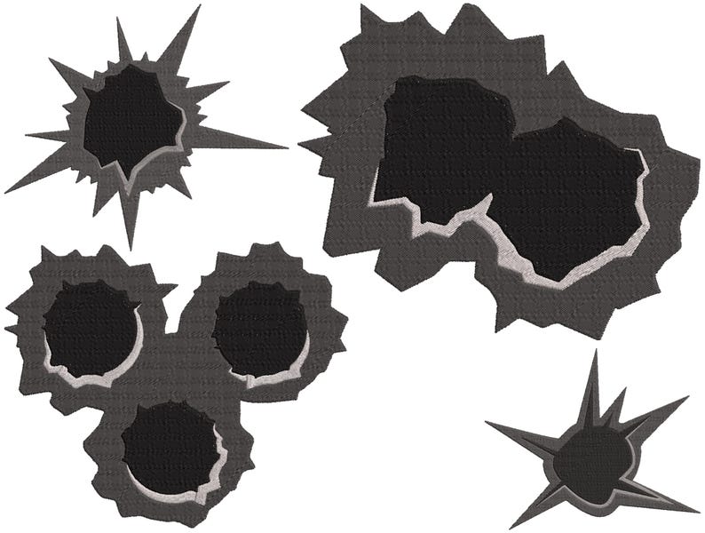 Bullet Holes Embroidery Design - Bullet Hole Embroidery Design ...