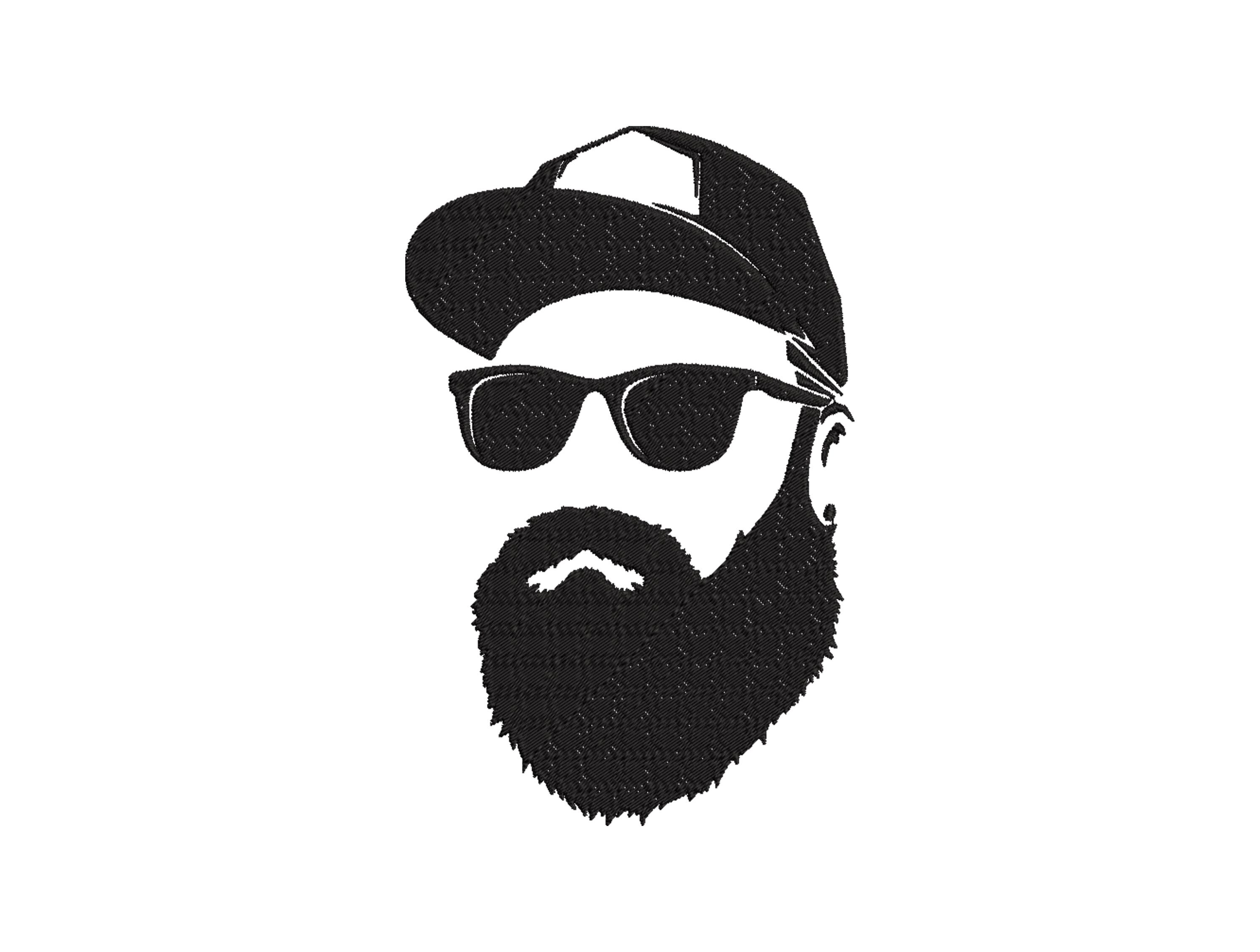 Beard Mab Embroidery Design Files - Man Face Embroidery - Beard Man ...