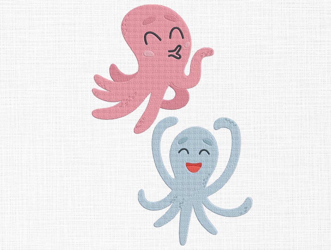 Octopus Machine Embroidery Design, Embroidered Octopus Digital Download ...