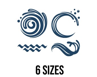 Waves Embroidery Design - Sea Waves Embroidery Design- Wave Line Art ...