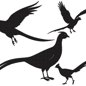 Bundle of Pheasant Embroidery Design - Pheasant Silhouette Embroidery ...