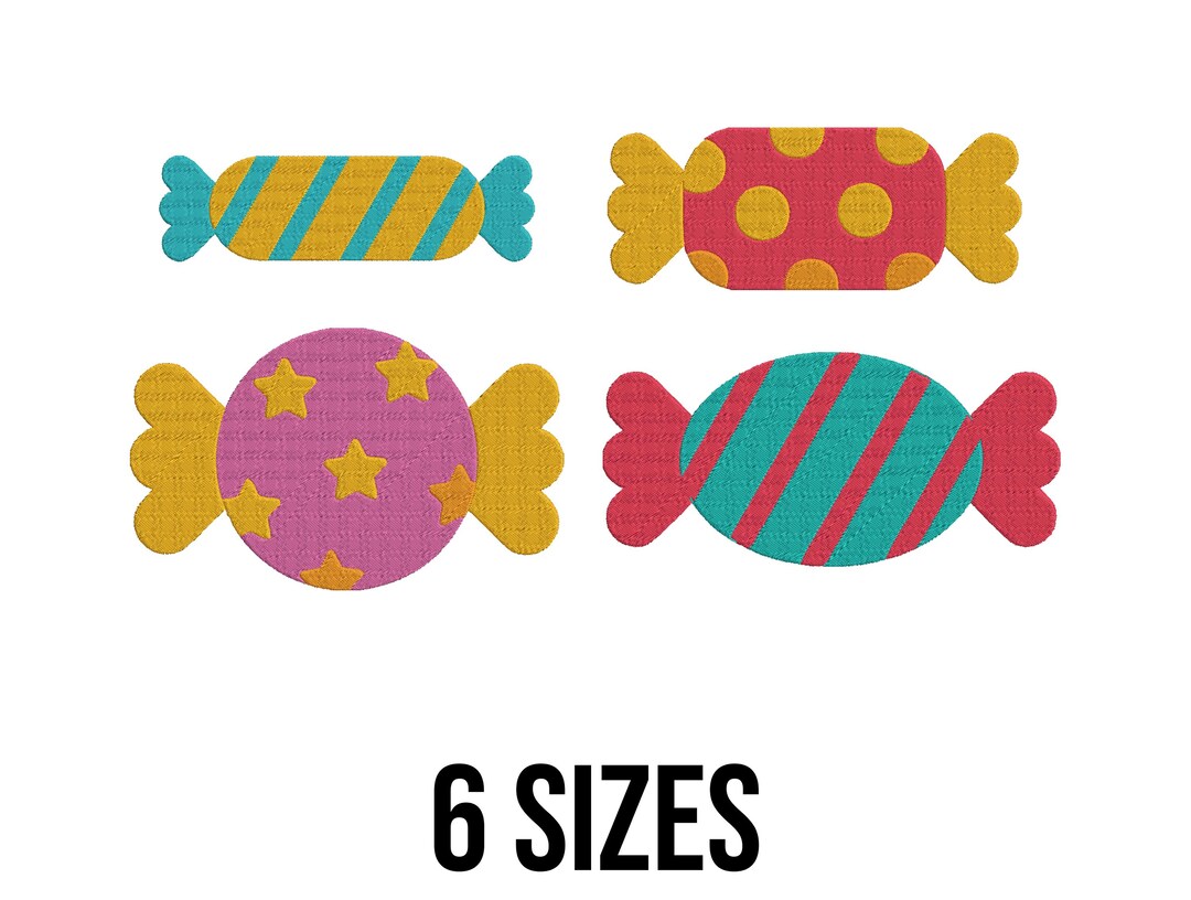 Candies Embroidery Design - Candy Embroidery Design - Sweet Candies ...