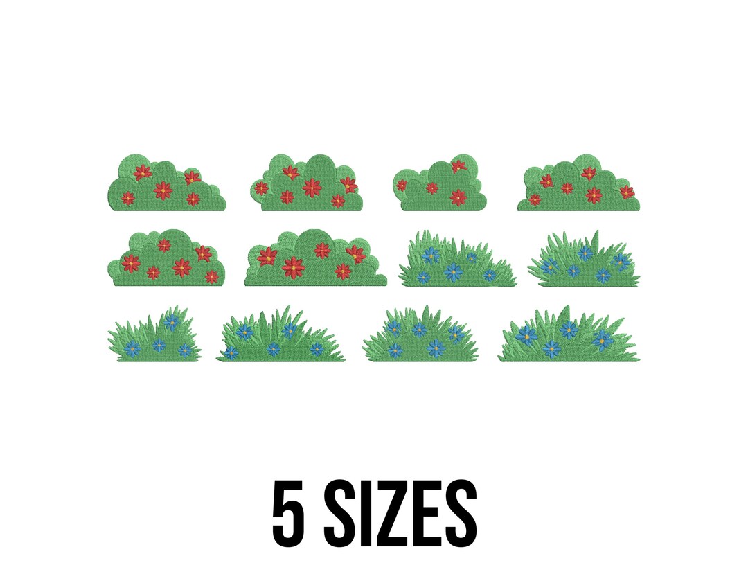 Bush Embroidery Design - Bushes Embroidery Design - Mini Grass ...