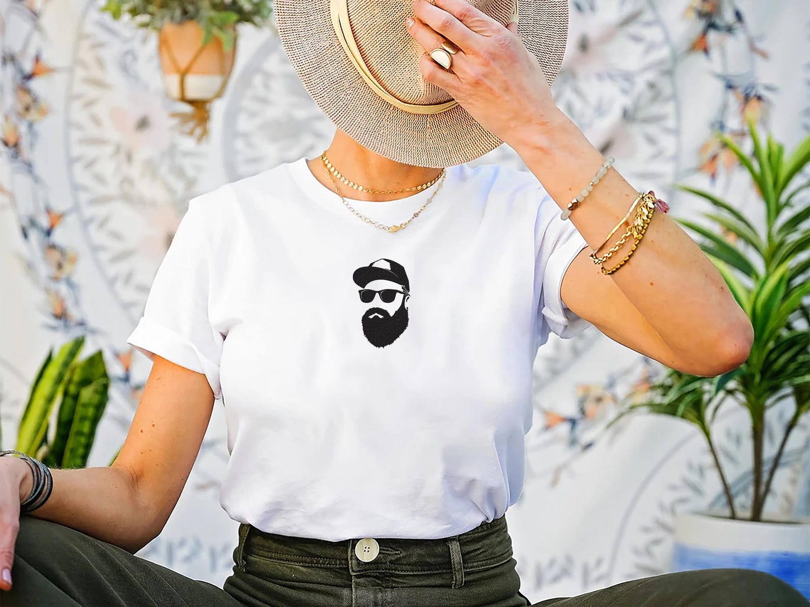 Beard Mab Embroidery Design Files - Man Face Embroidery - Beard Man ...