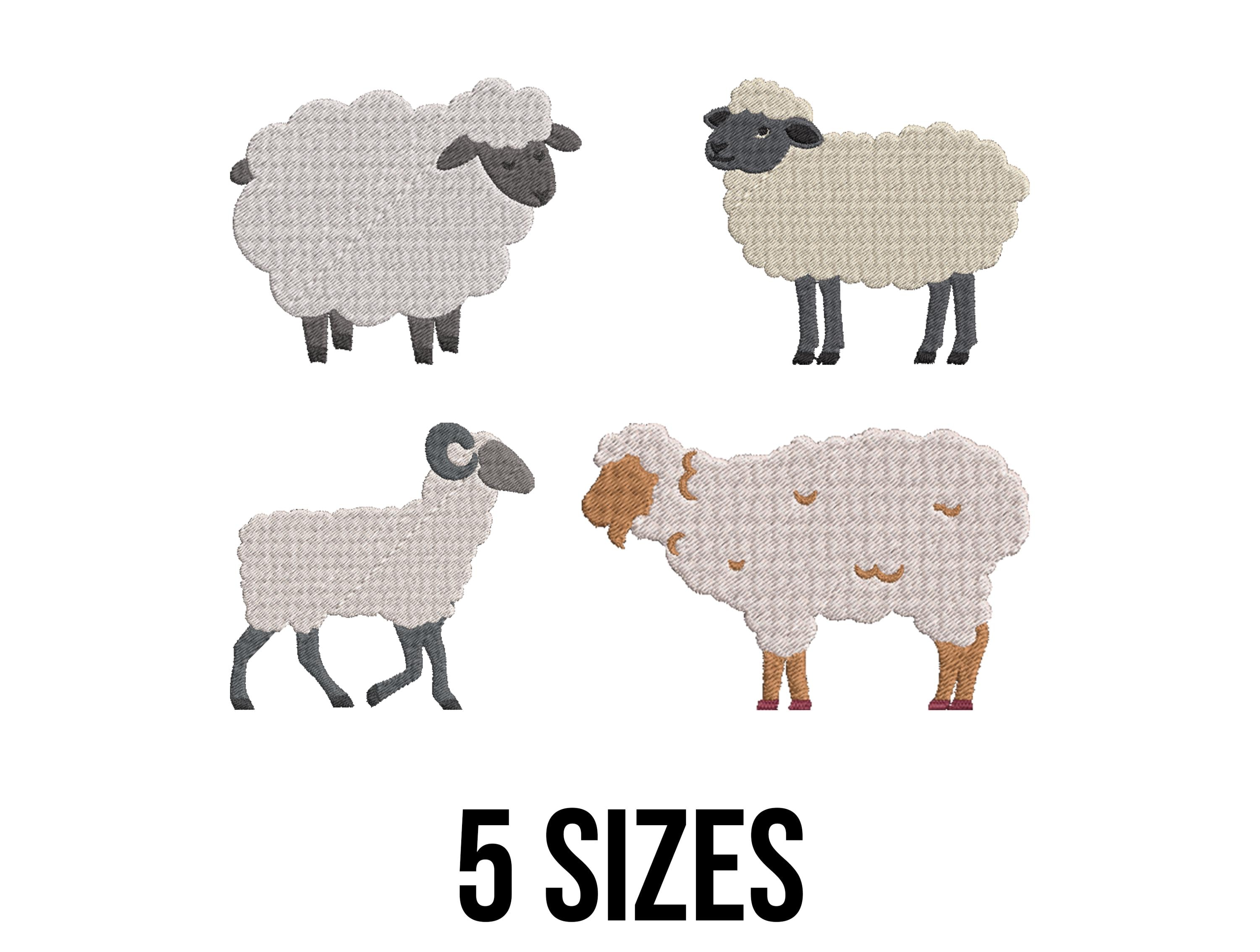Sheep Bundle Embroidery Design - Sheep Embroidery Design - Farm Animals ...