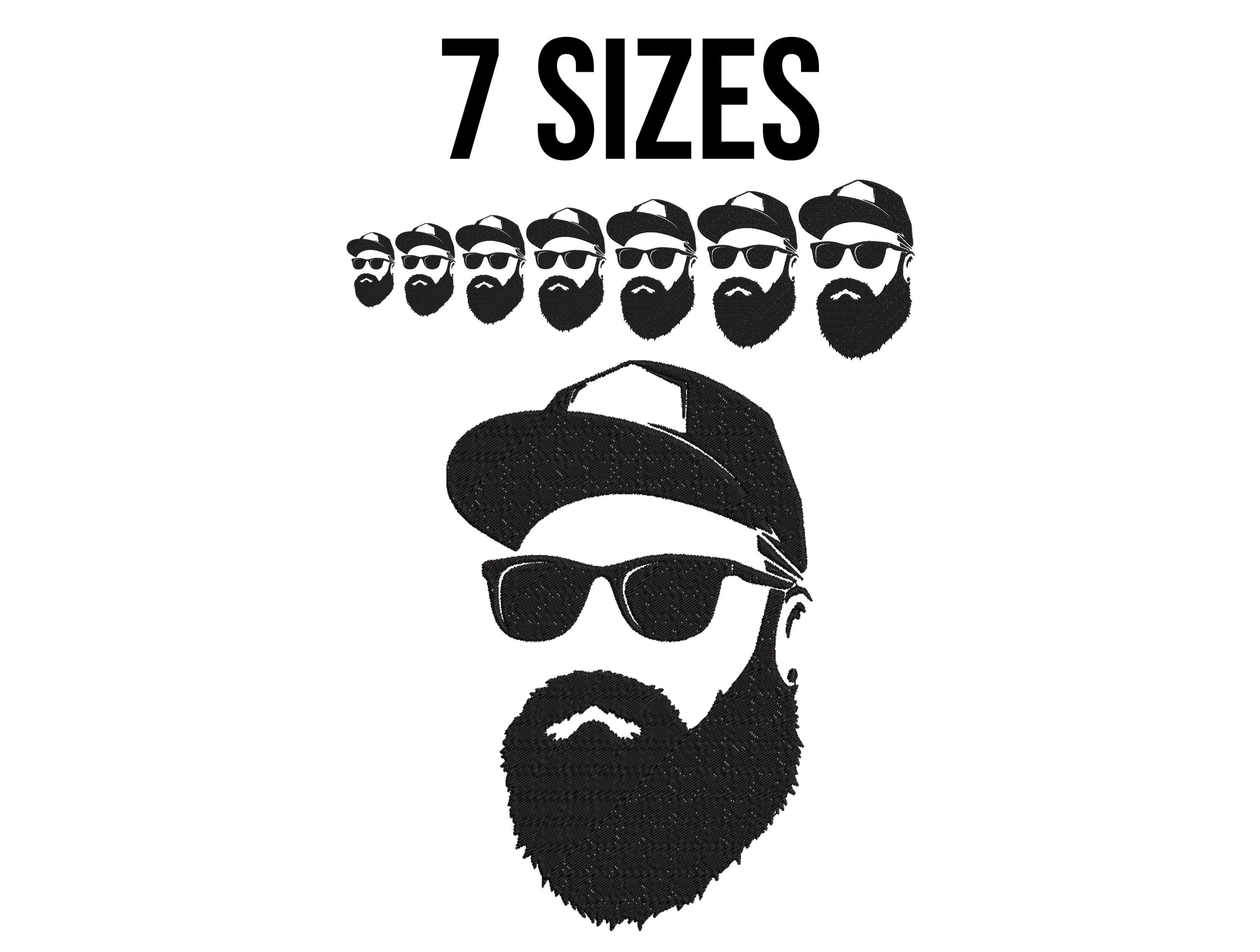 Beard Mab Embroidery Design Files - Man Face Embroidery - Beard Man ...