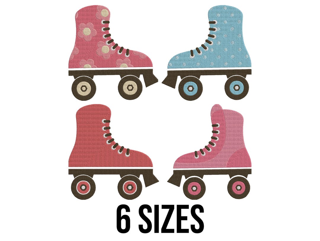 Roller Skates Bundle Embroidery Design - Rollerblades Embroidery Design ...